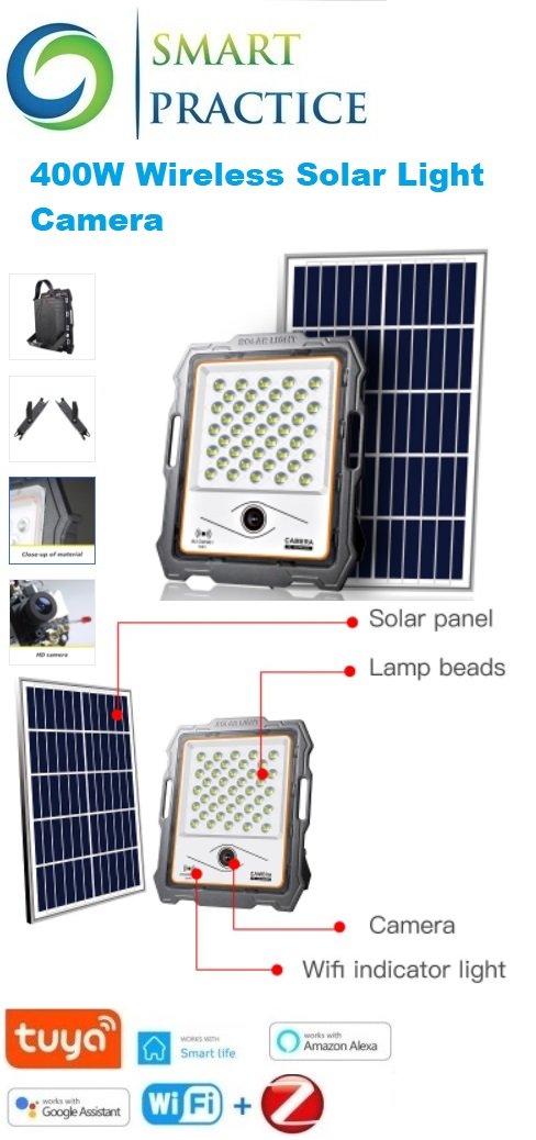 Unistone 400W Wireless Solar Light 2MP WIFI Camera – MJ-DW904 – Smart ...